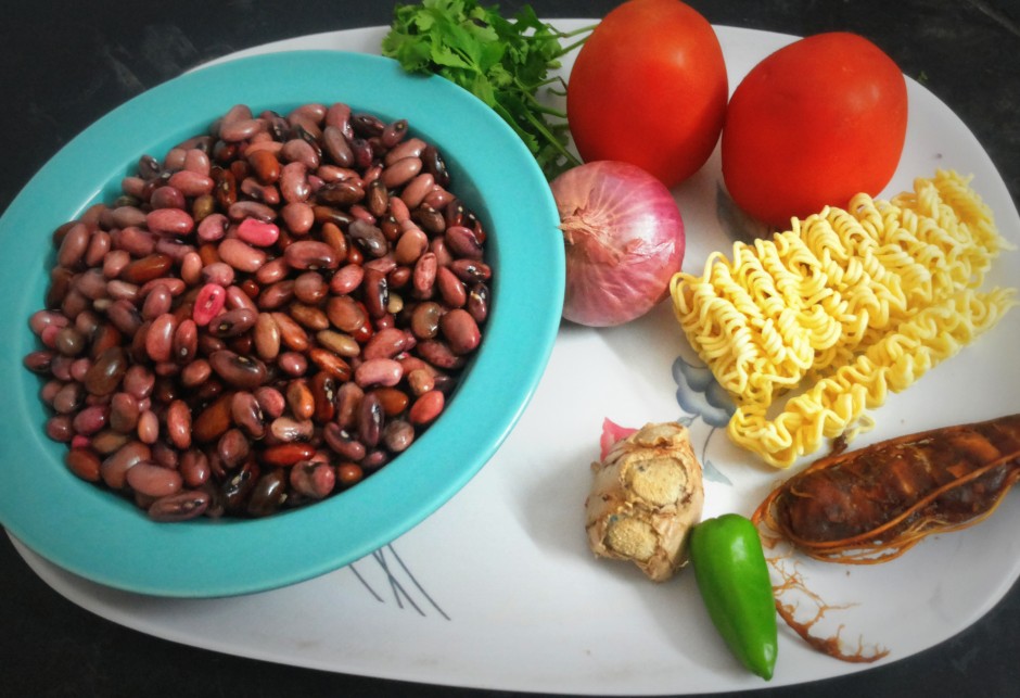 Fresh green Rajma (Red beans) with noodles – Indian Cooking Manual