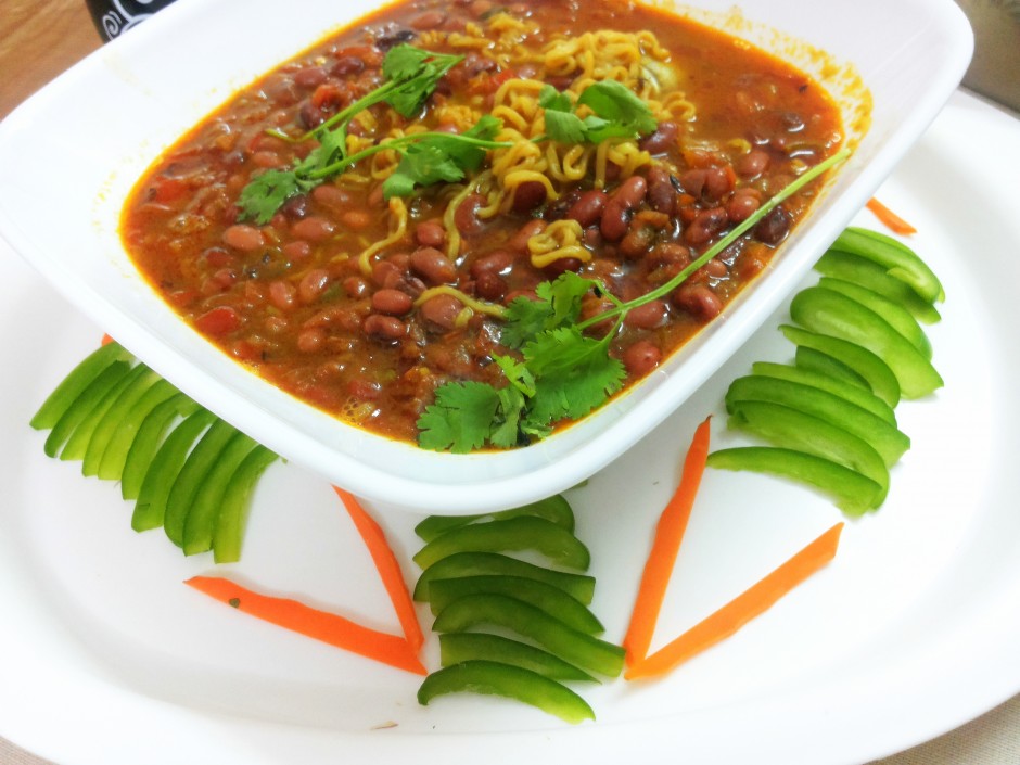Fresh green Rajma (Red beans) with noodles – Indian Cooking Manual
