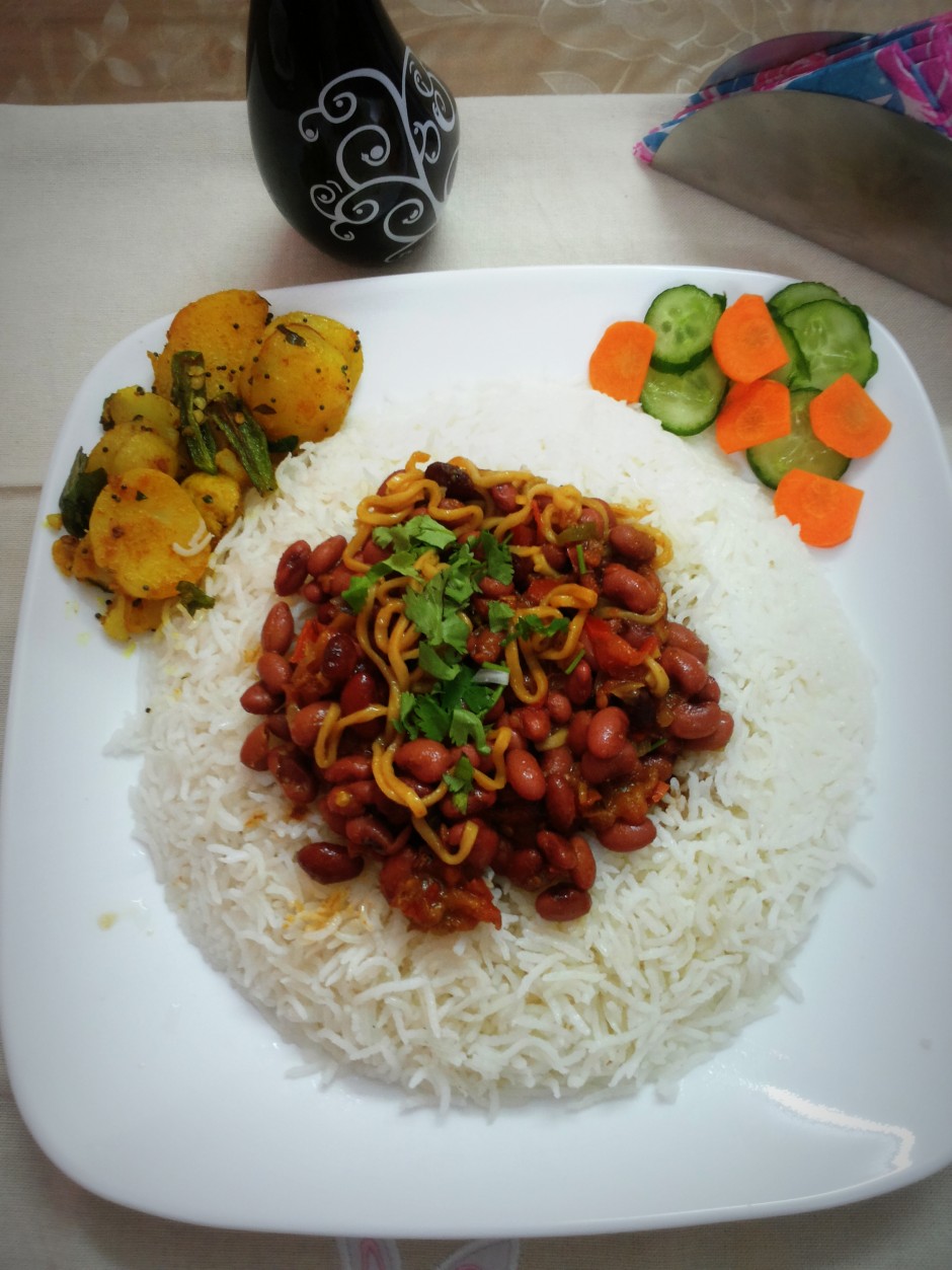 Fresh green Rajma (Red beans) with noodles – Indian Cooking Manual